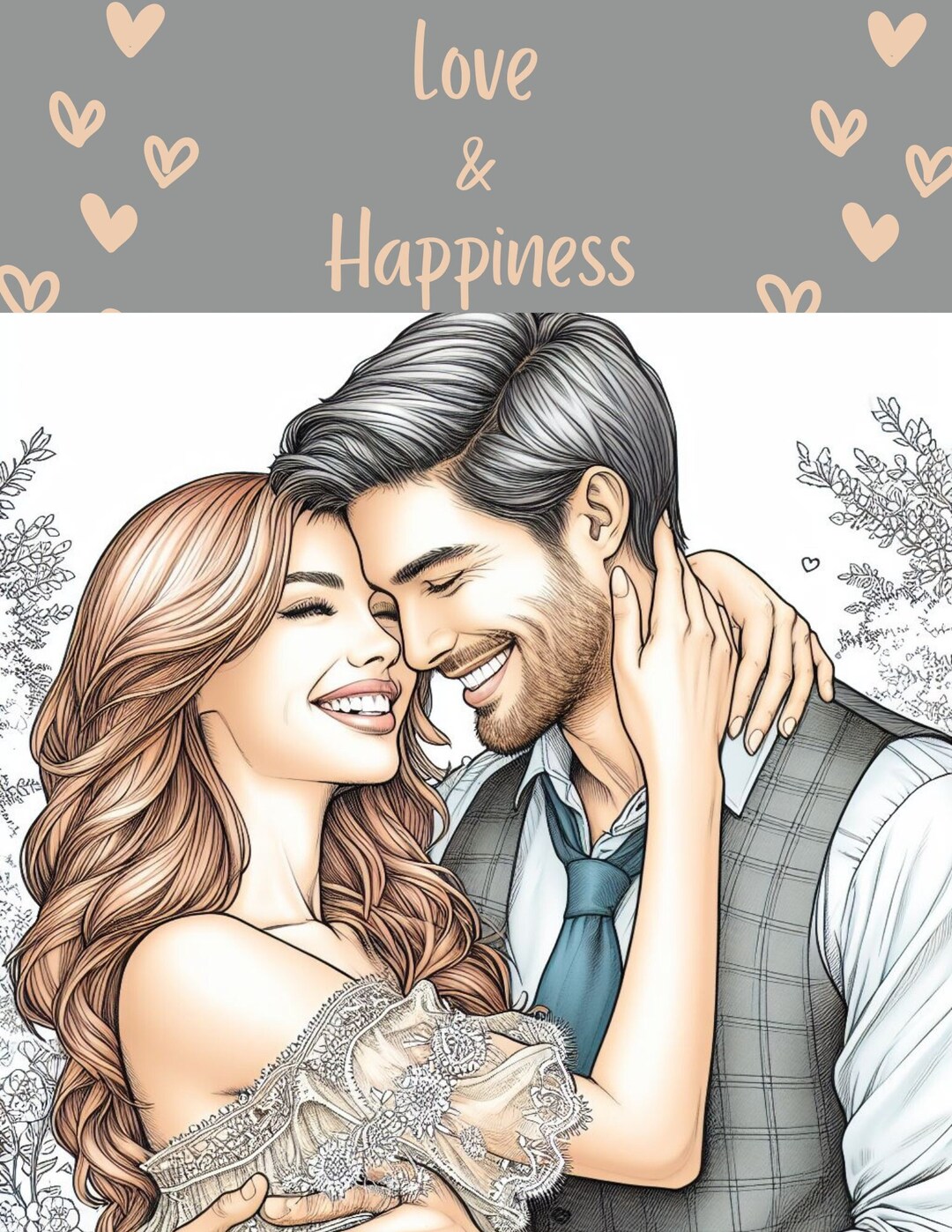 Couples Coloring Book, Printable Coloring Book for Adults, Coloring ...