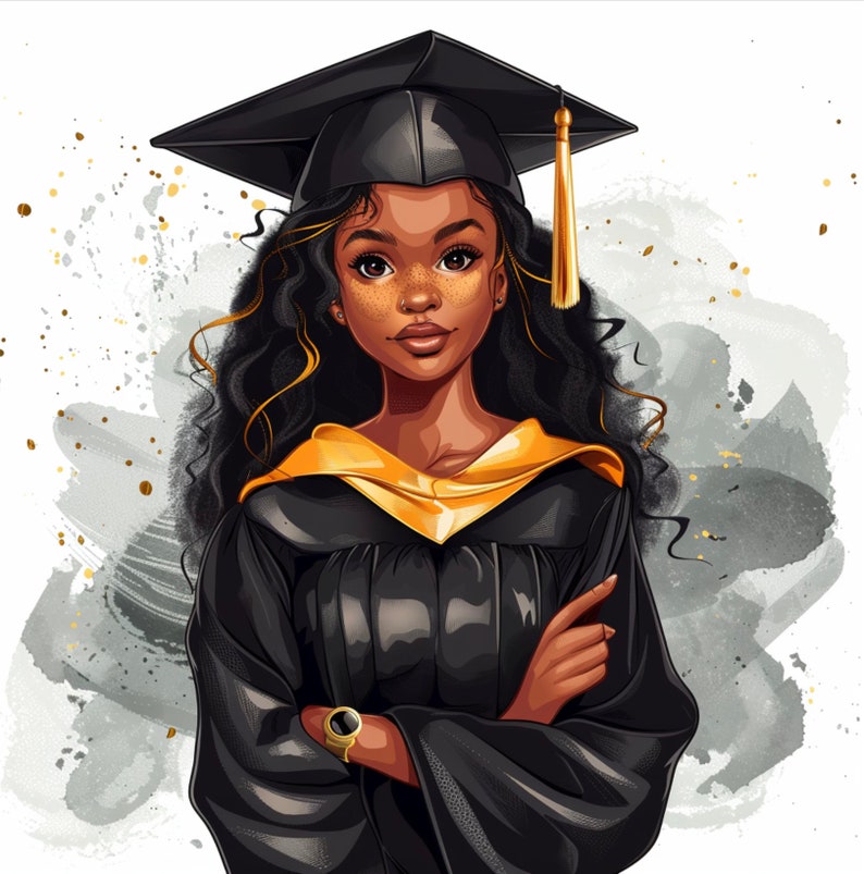 Watercolor Graduation Clipart, College Graduate, High School Graduate ...