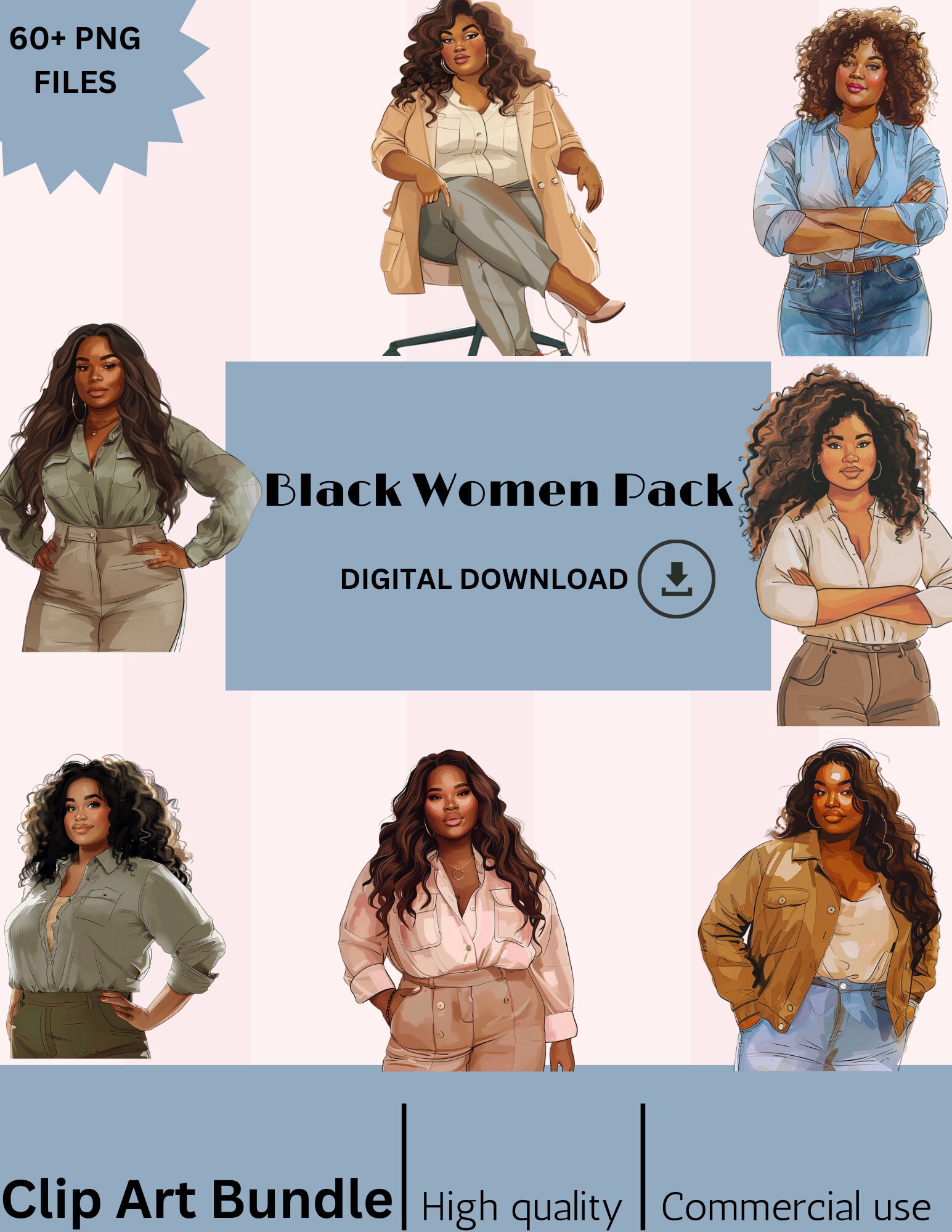 Black Woman Clipart, African American Women, Pretty Girl Clipart, Black ...