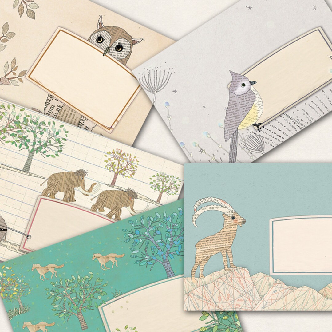 10 Envelopes With Animals - Etsy