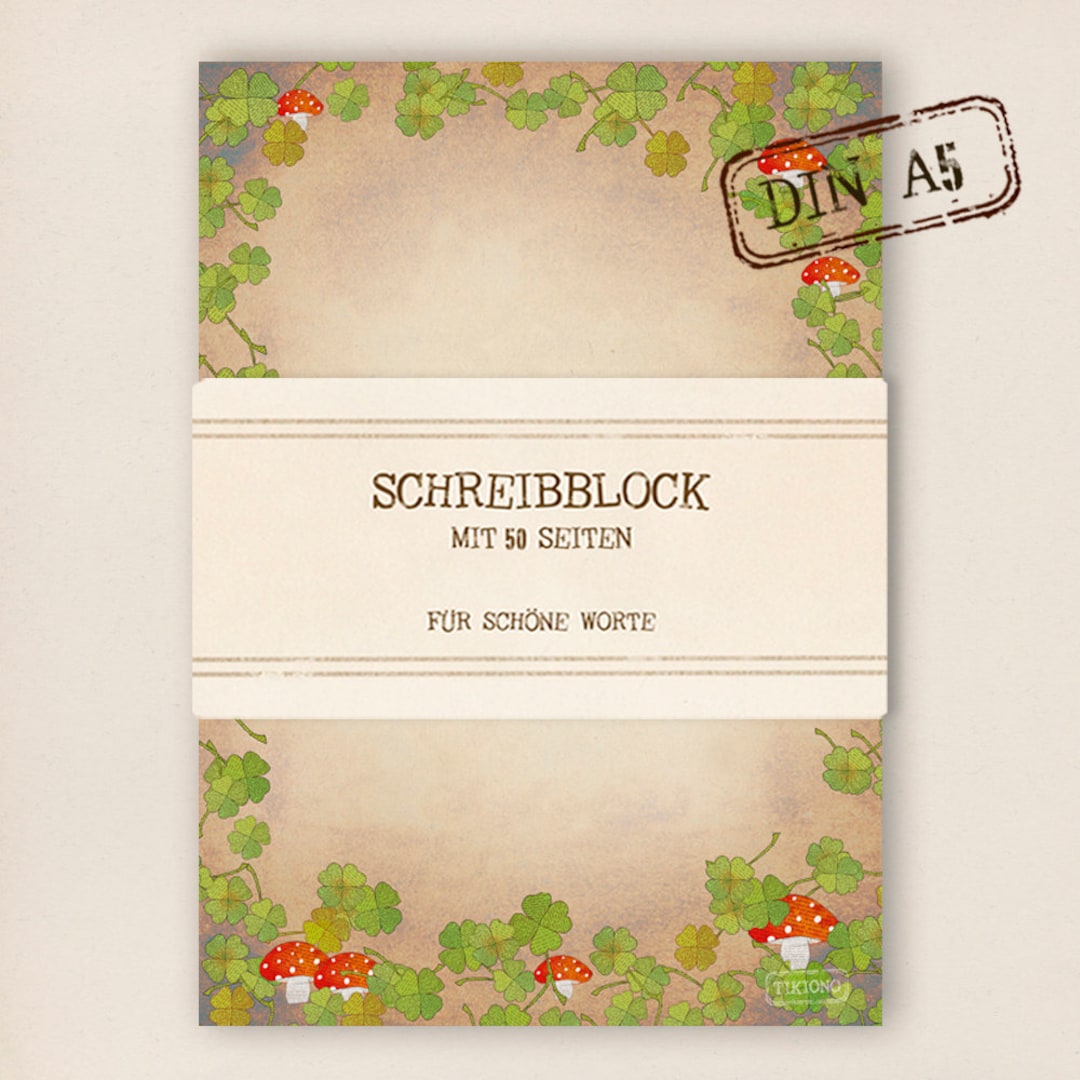 Stationery - Writing Pad - Luck - Etsy