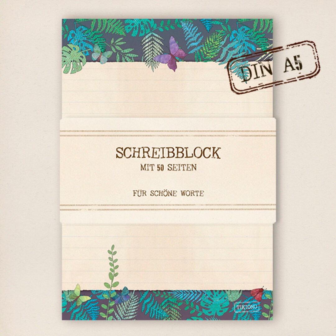 Stationery - Writing Pad - Dark Jungle - Etsy