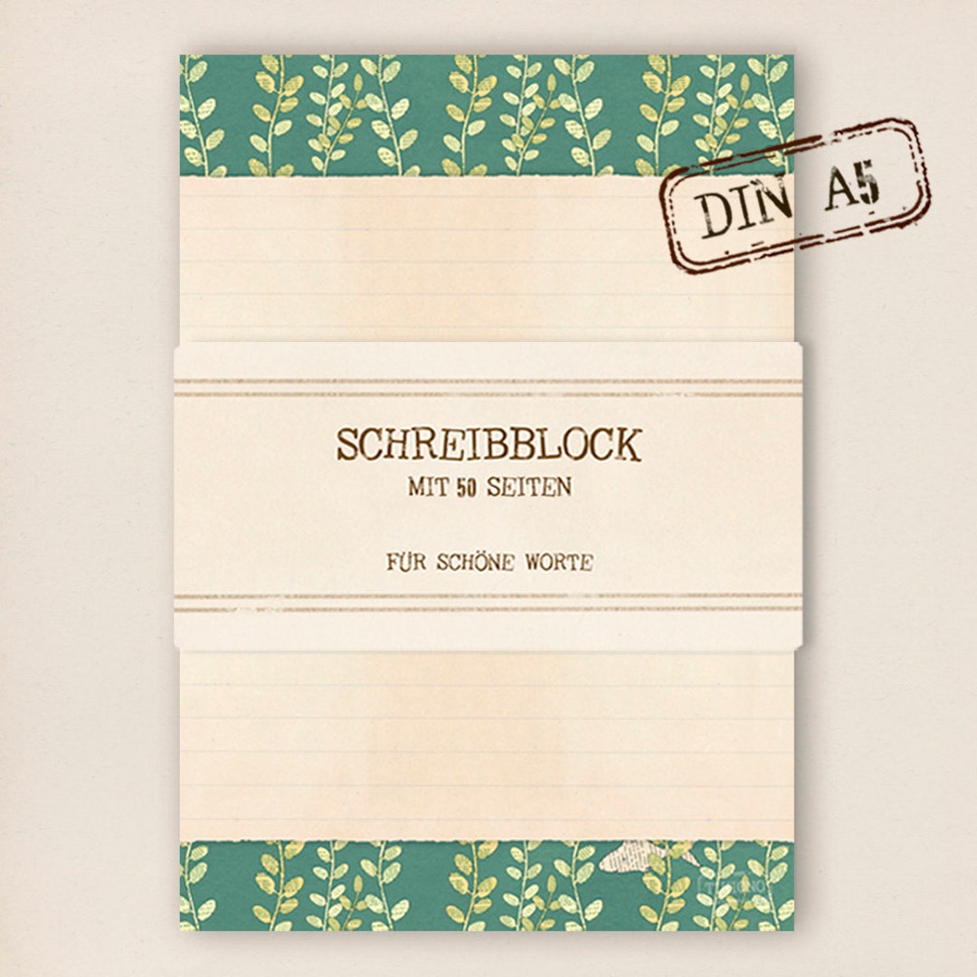 Stationery - Writing Pad - Tendril - Etsy