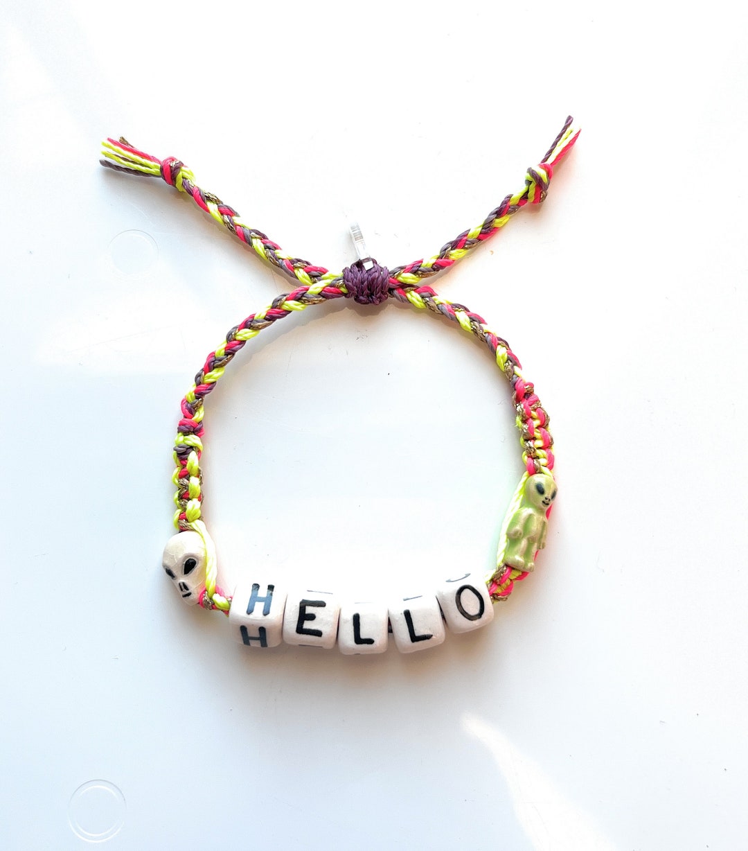 Aliens Say Hello Friendship Bracelet Ceramic Neon Funky - Etsy