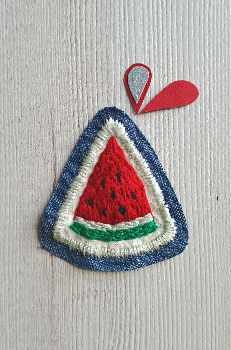 Watermelon patch embroidered patches indie patches | Etsy