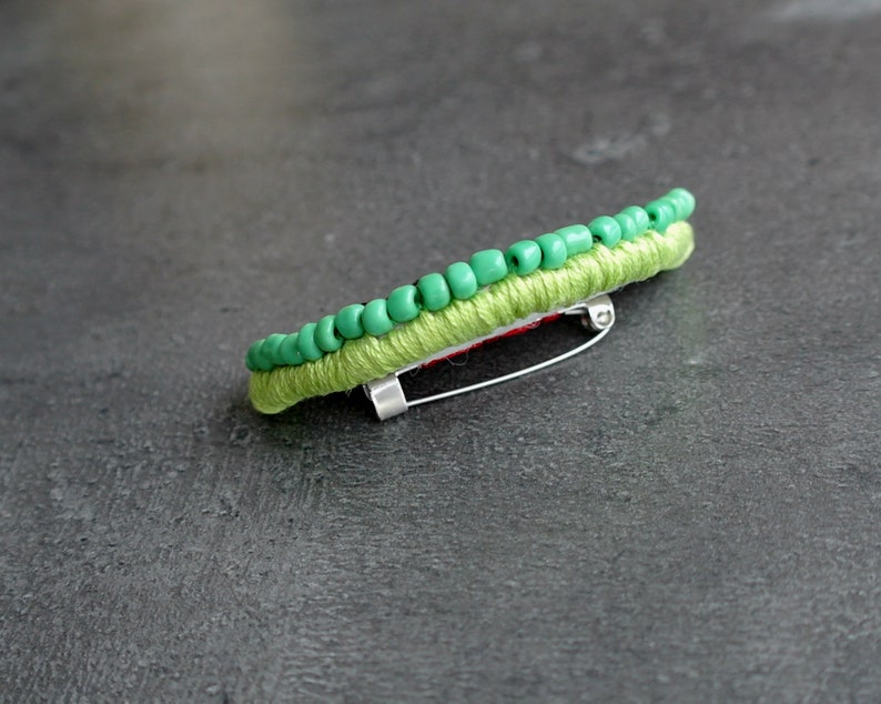 Embroidered watermelon brooch embroidery pin fruit brooch | Etsy