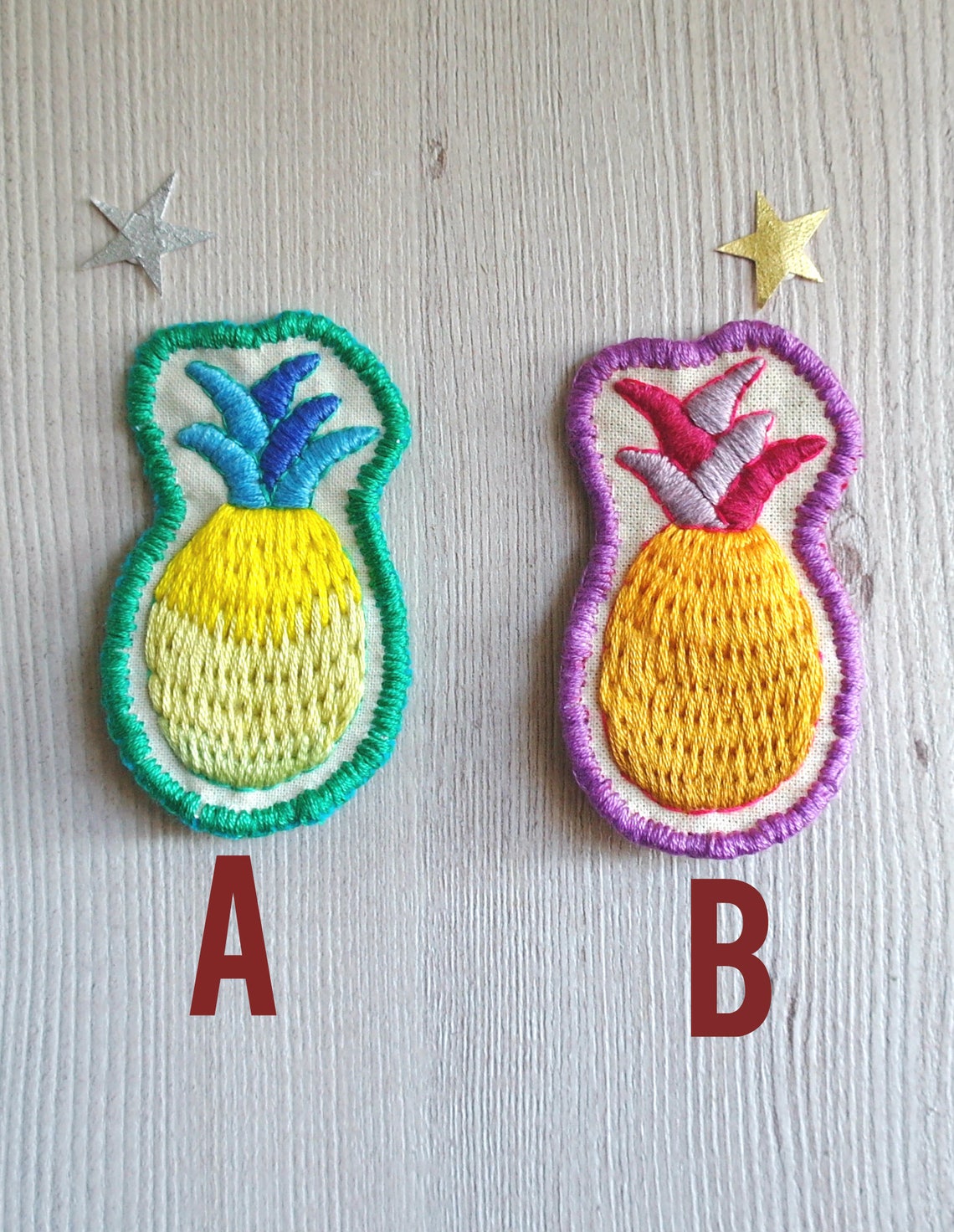 Pineapple Patches Embroidered Patches Exotic Fruit Patches - Etsy