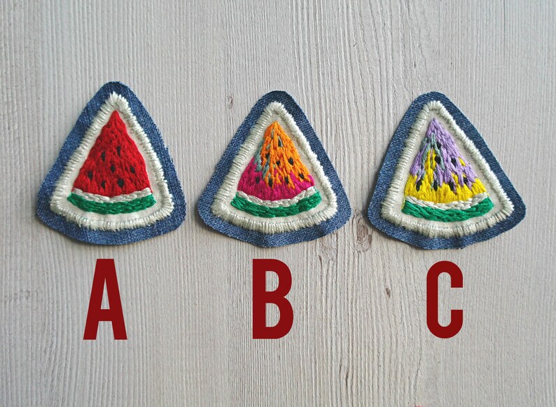Watermelon patch embroidered patches indie patches | Etsy
