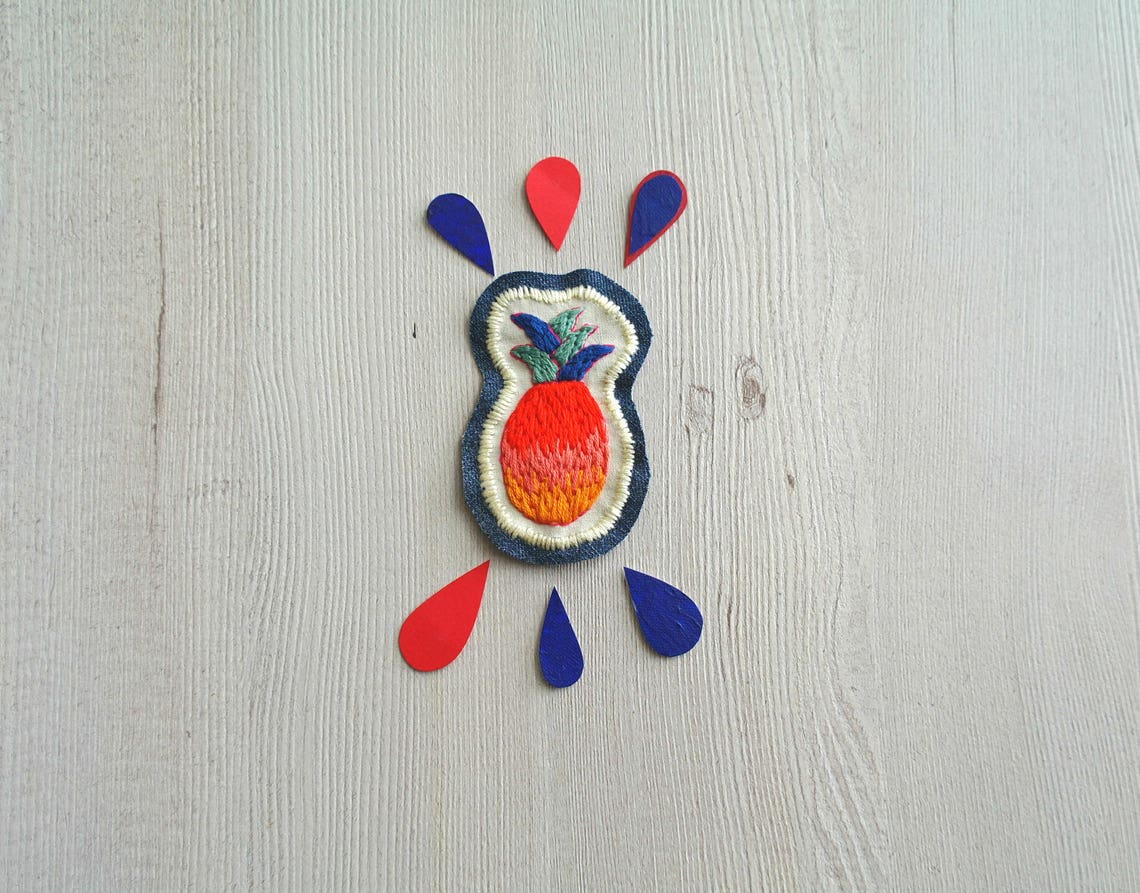 Fruit Patch Embroidered Patch Embroidery Applique Pineapple - Etsy