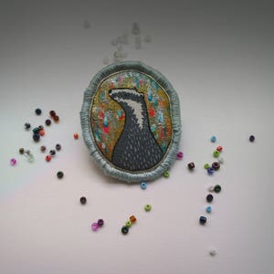 A Badger Brooch, Animal Jewelry, Woodland Animals, Animal Pins, Painted ...