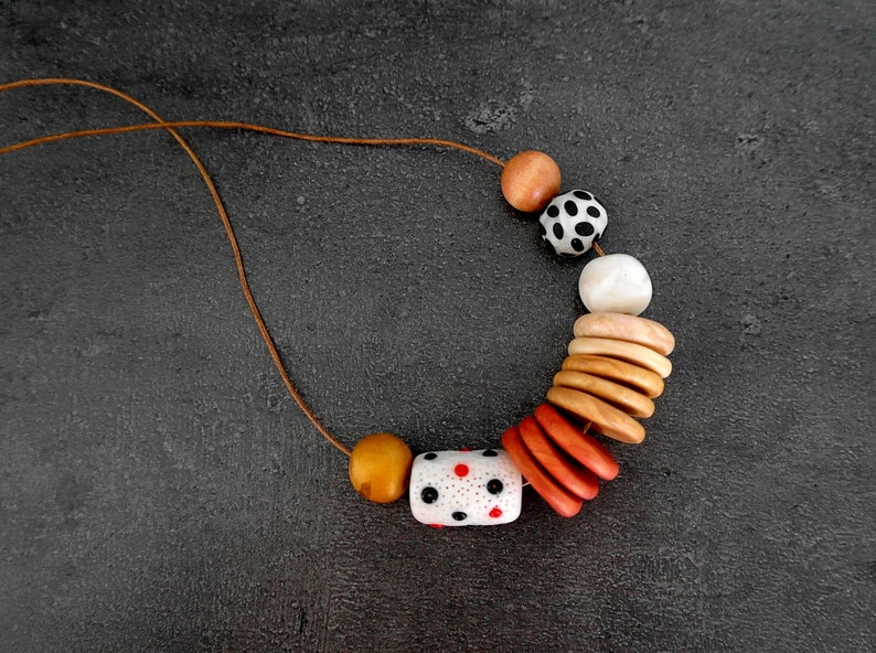 Fimo Necklace Minimalist Geometric Necklace Everyday - Etsy
