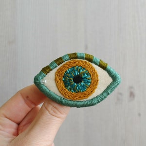 Embroidery Eye Pin, Eye Brooch, Embroidered Pin, Stitched Badges ...