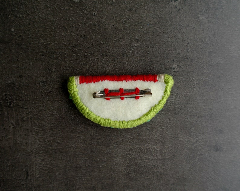 Embroidered watermelon brooch embroidery pin fruit brooch | Etsy
