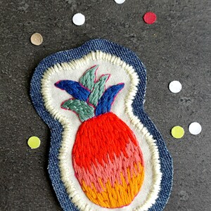 Fruit Patch, Embroidered Patch, Embroidery Applique, Pineapple Patch ...