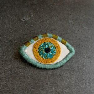 Embroidery Eye Pin, Eye Brooch, Embroidered Pin, Stitched Badges ...