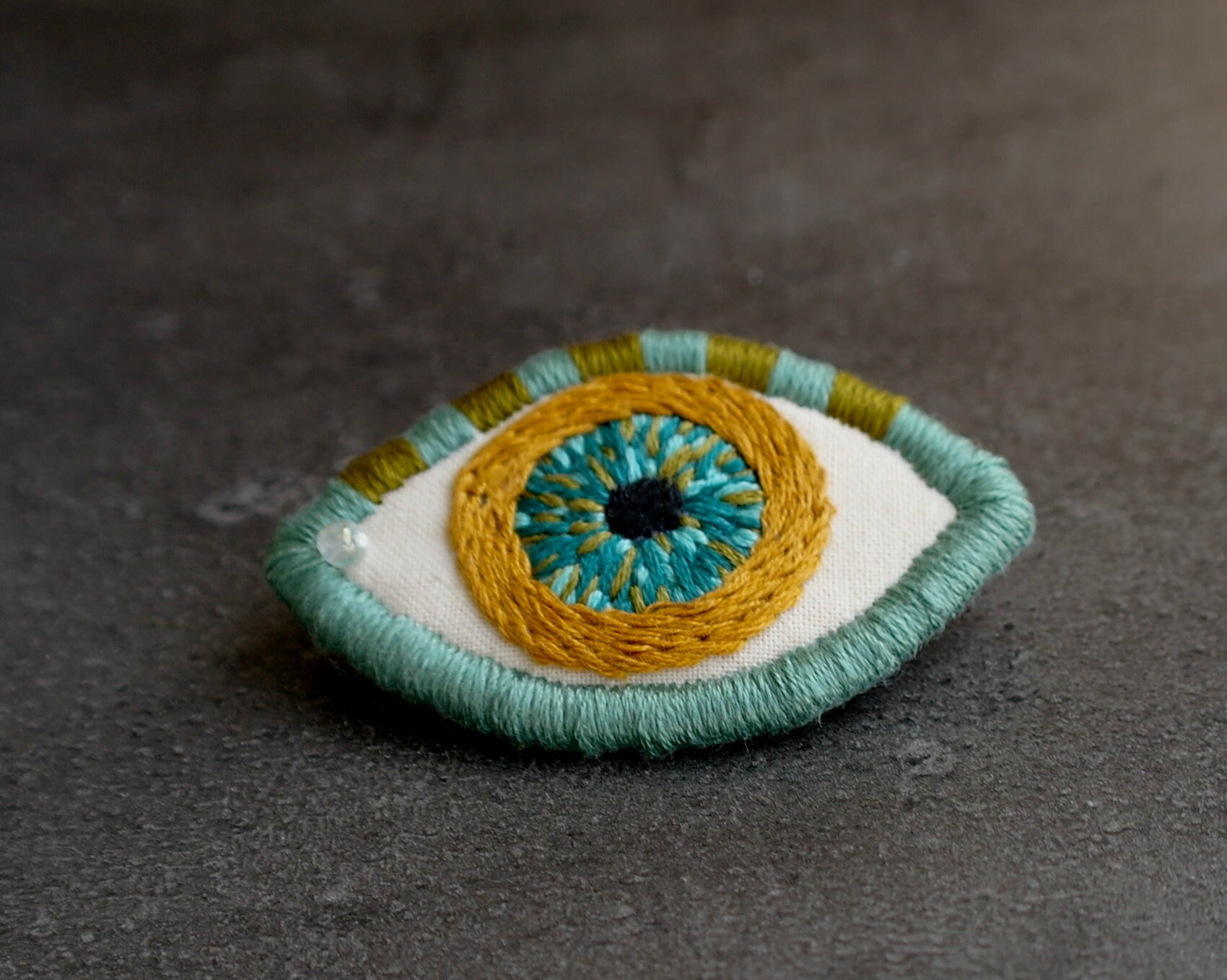 Embroidery eye pin eye brooch embroidered pin stitched | Etsy