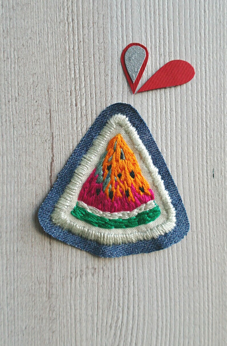 Watermelon Patch Embroidered Patches Indie Patches | Etsy