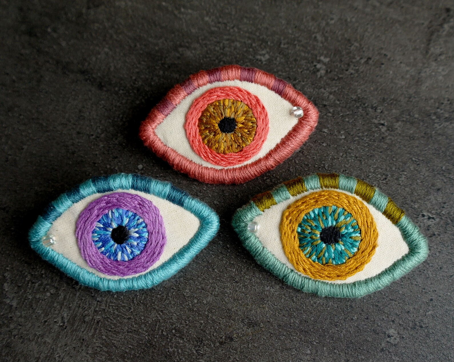 Evil eye embroidery pin evil eye jewelry eye brooch anatomy | Etsy