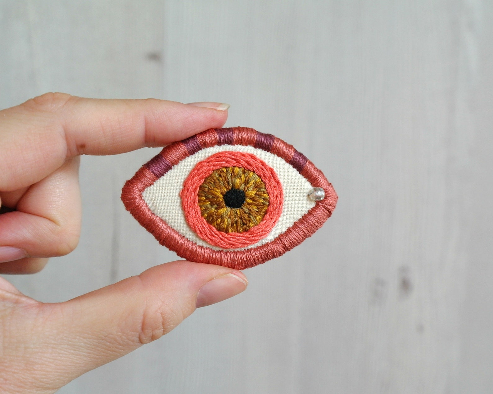 Evil eye embroidery pin evil eye jewelry eye brooch anatomy | Etsy