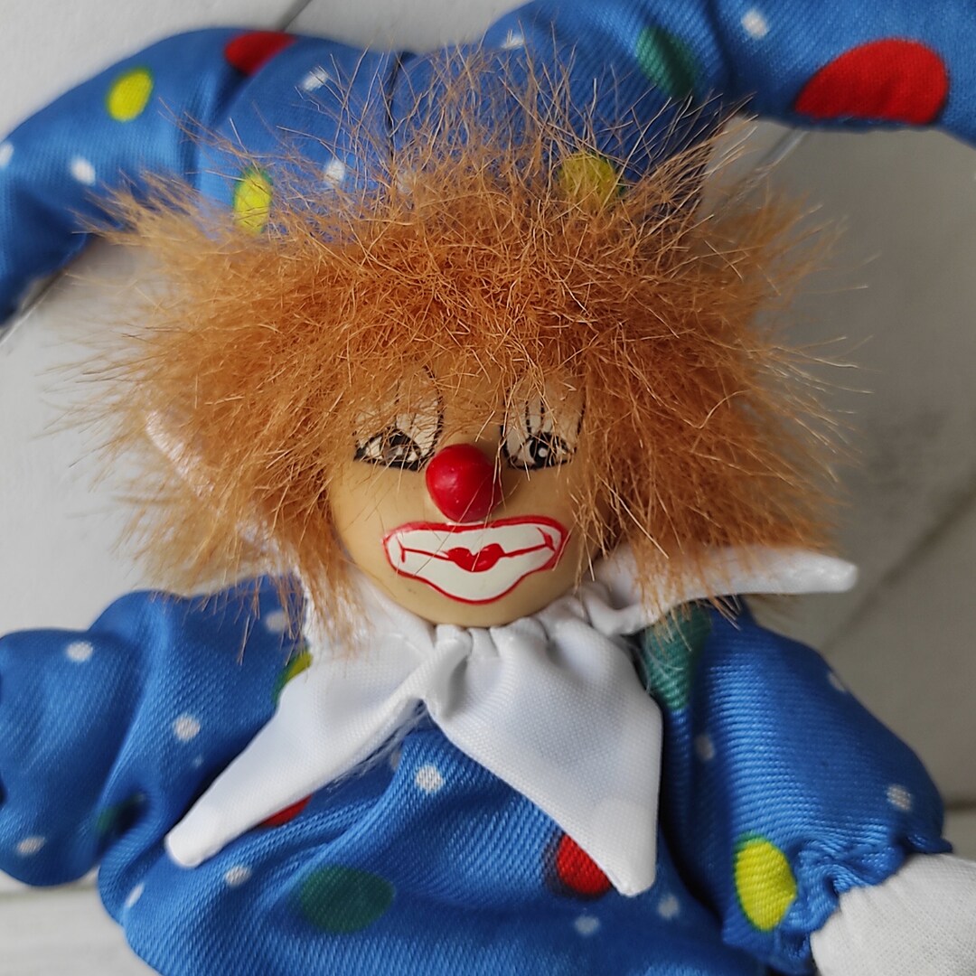 Clowncore Miniature Porcelain Head Sitting Clown 5.5 Inches Book Shelf ...