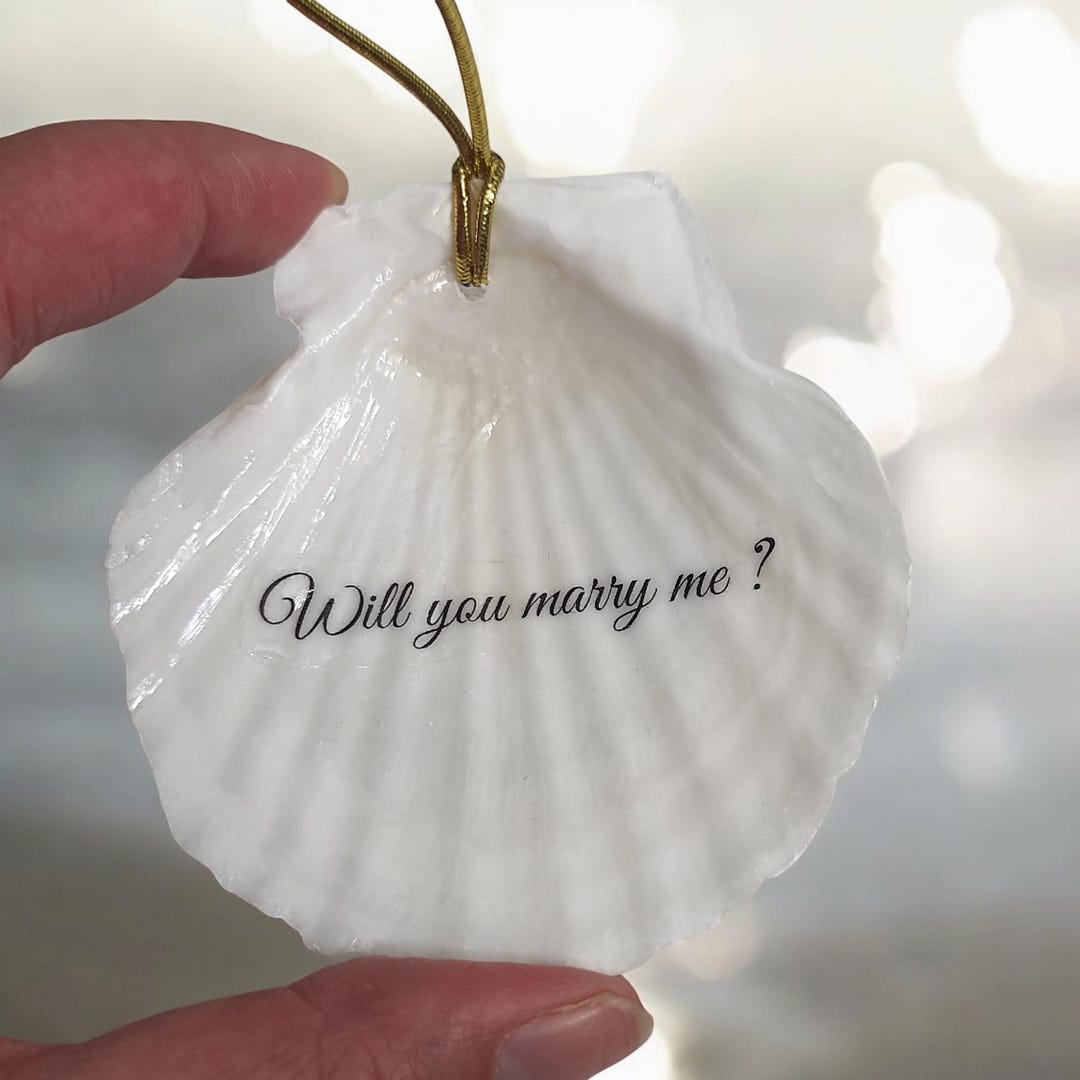 Ocean Lovers Wedding Proposal Will You Marry Me Beach Nautical Seashell ...