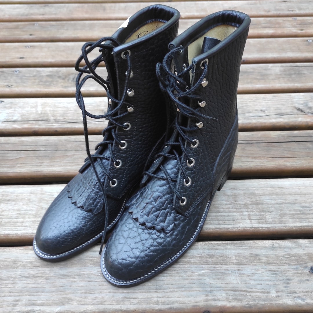 Vintage Roper Boots Lace up Justin Women Y2k Ankle Boots Black - Etsy