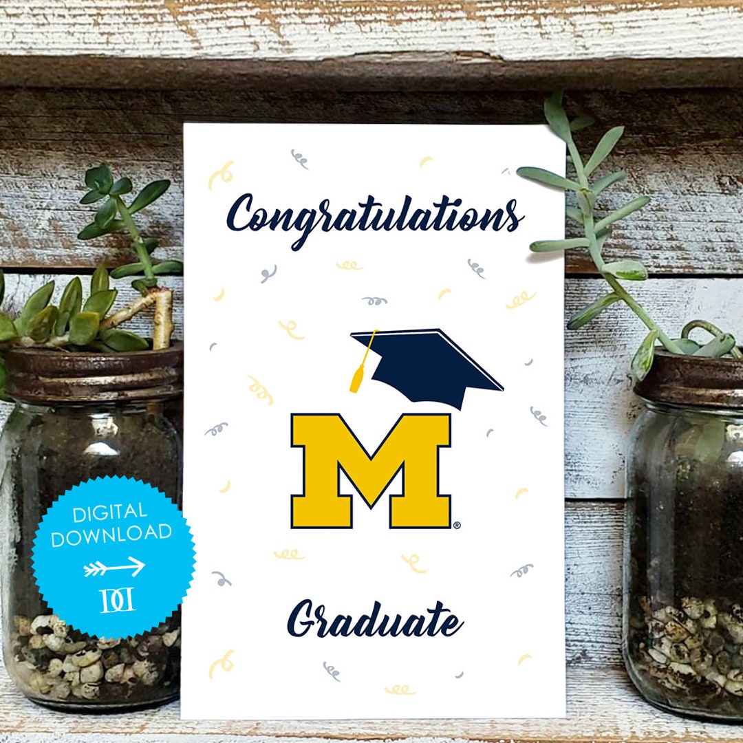 University of Michigan Grad Greeting Card - Digital Download ...
