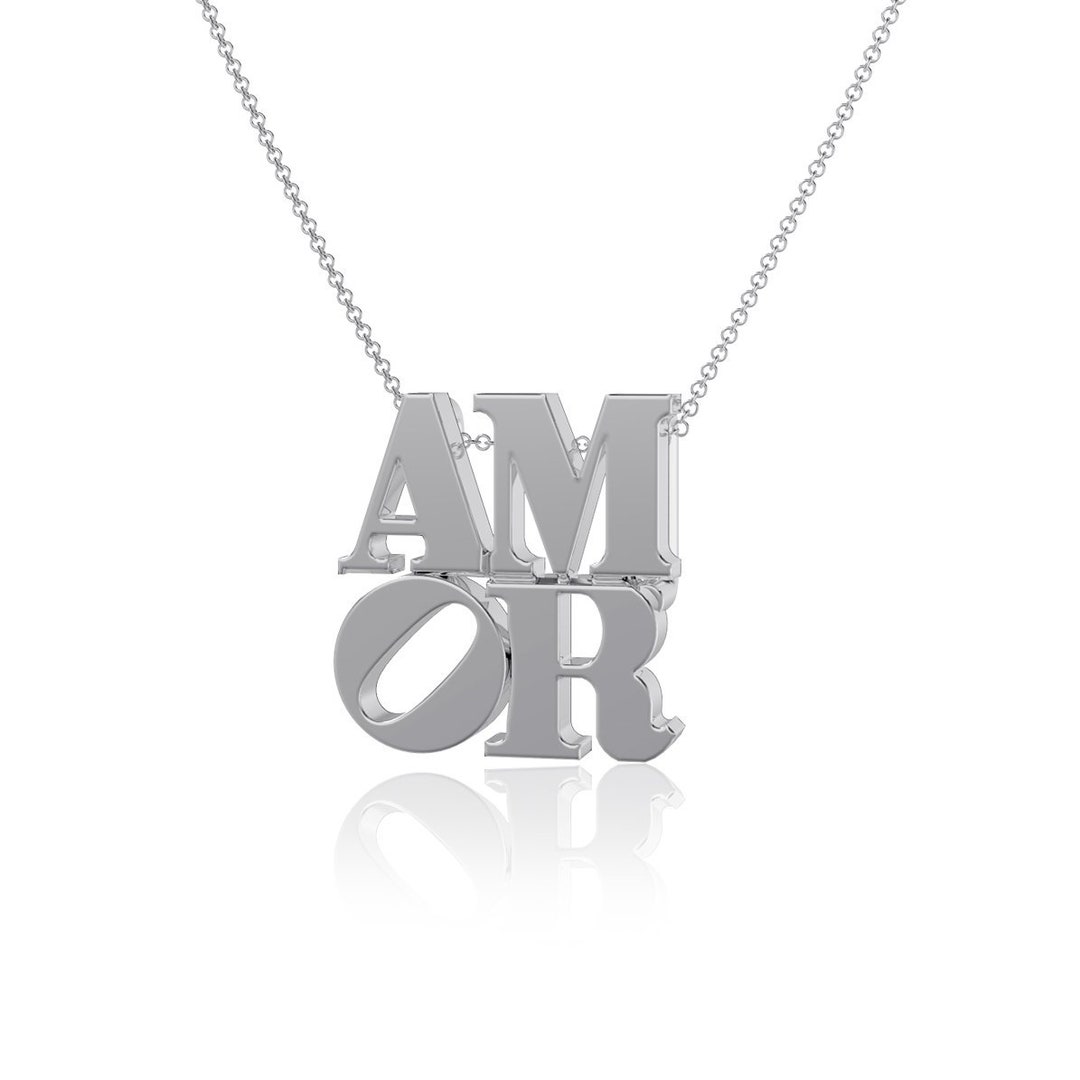 Amor Pendant Necklace Silver - Etsy