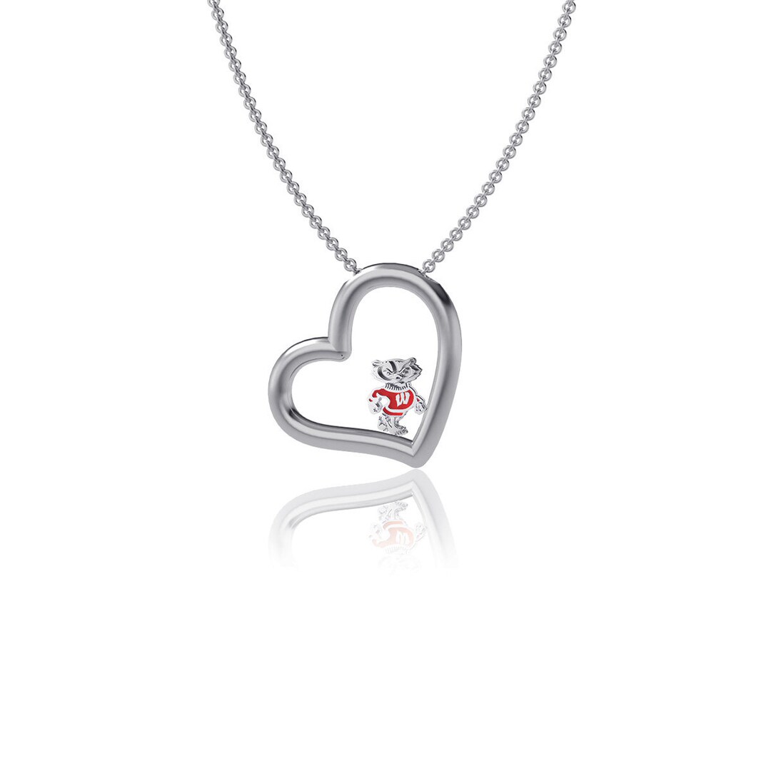 University of Wisconsin Heart Necklace Enamel - Etsy