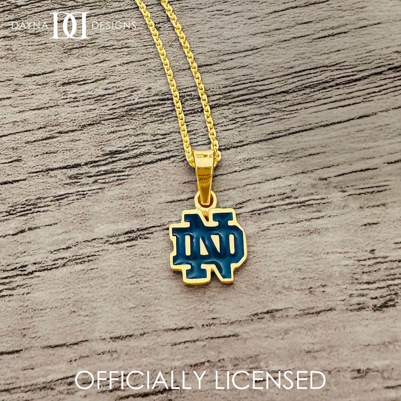 University of Notre Dame Pendant Necklace - Gold Plated Enamel ...