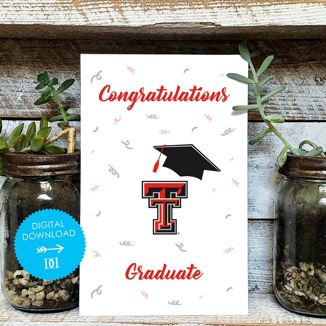 Texas Tech Grad Greeting Card - Digital Download - OFFICIALLY LICENSED ...