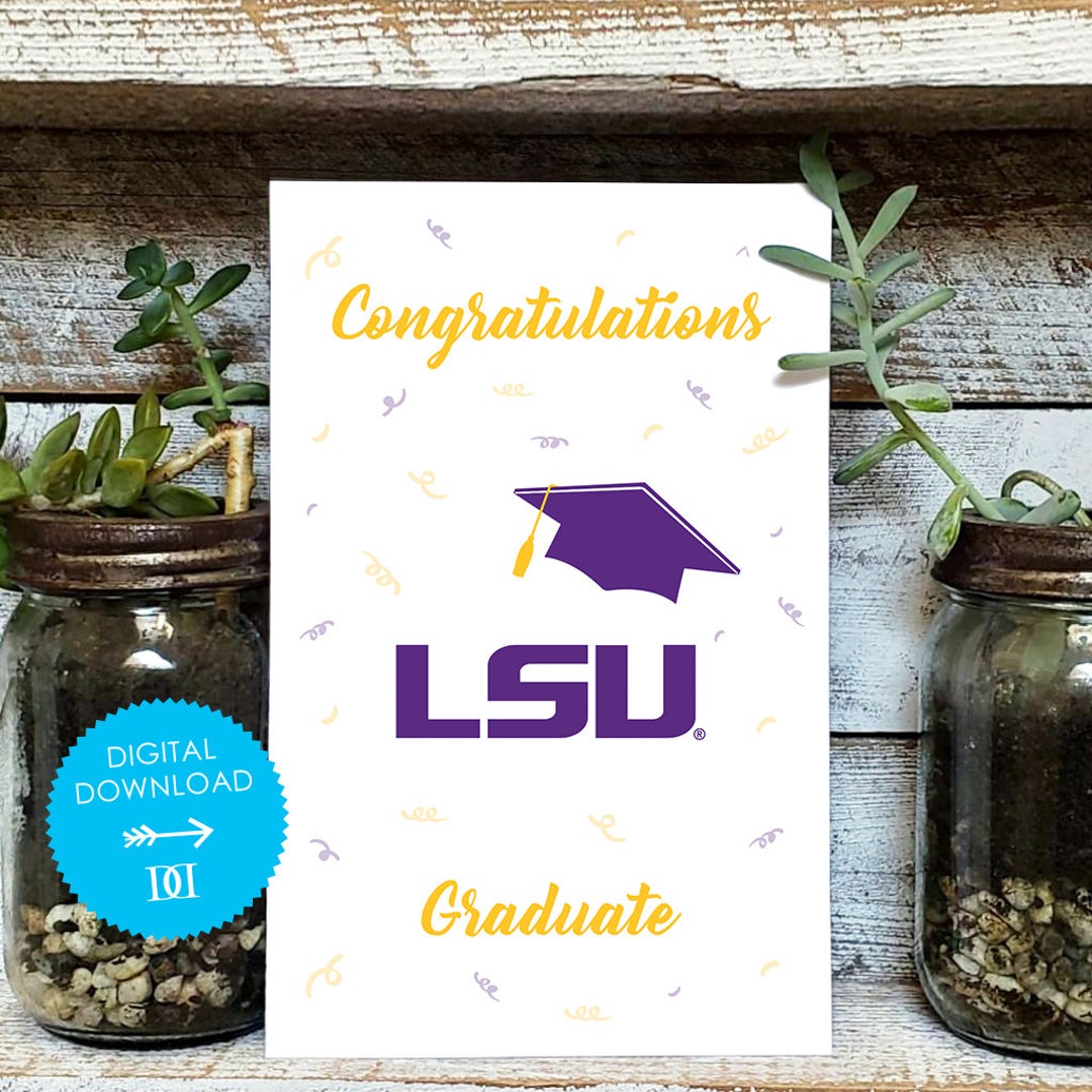 LSU Grad Greeting Card Digital Download OFFICIALLY LICENSED Collegiate ...