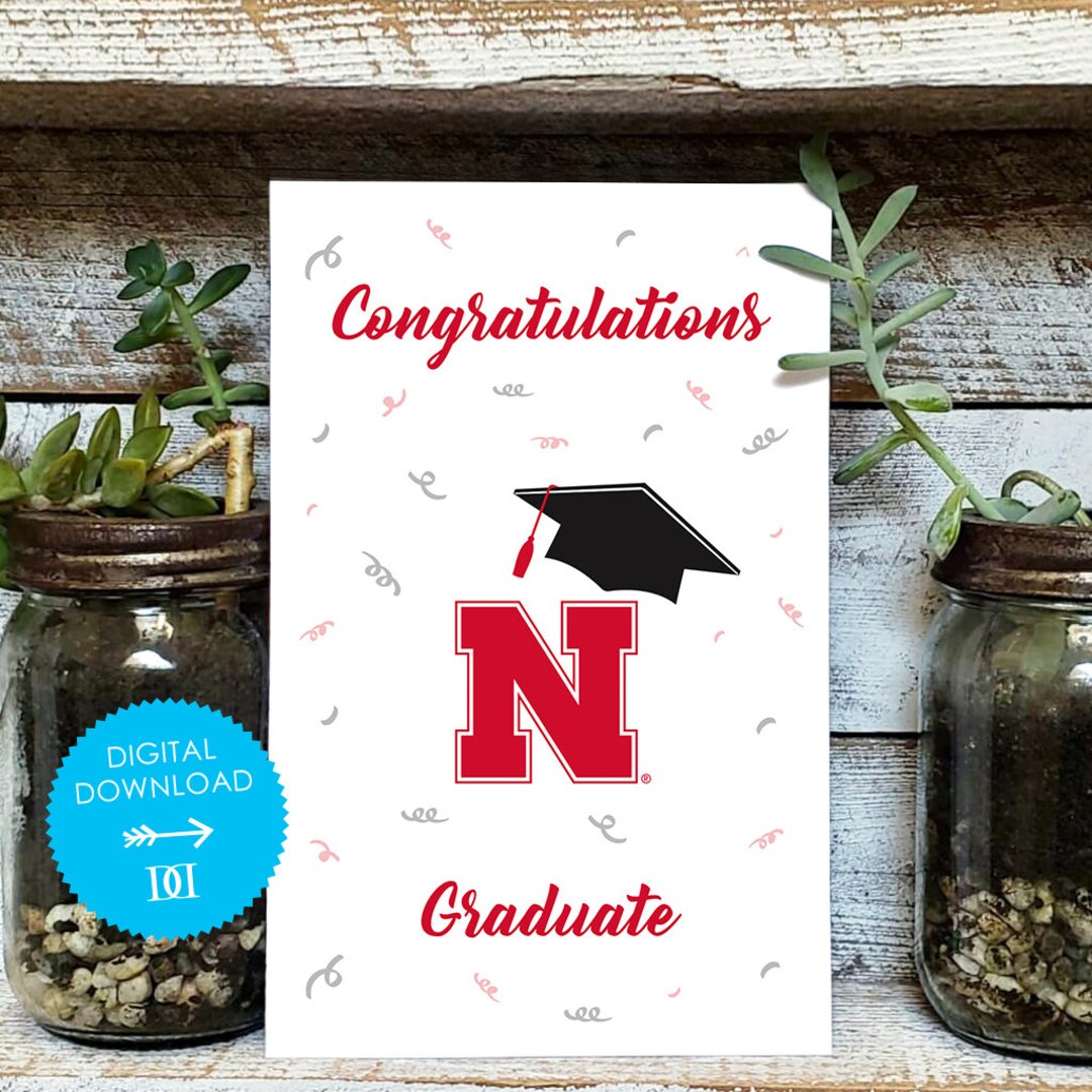 University of Nebraska Grad Card Digital Download OFFICIALLY LICENSED ...