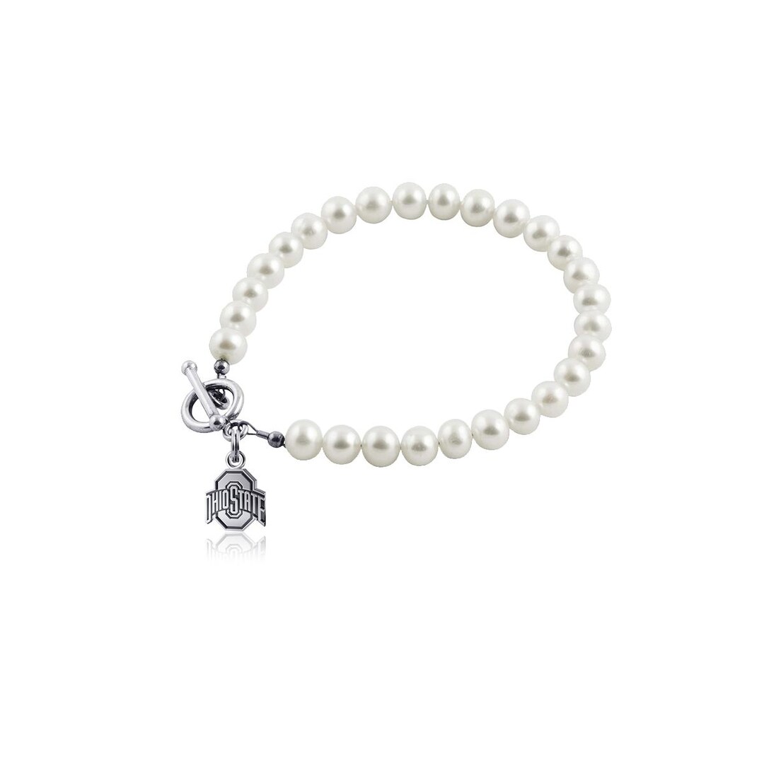 Ohio State University Pearl Bracelet - Silver - OFFICIALLY LICENSED ...
