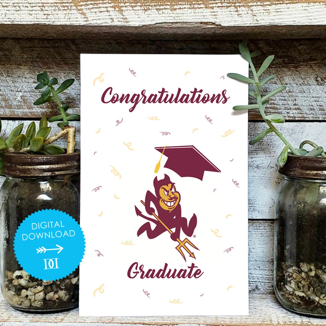 Arizona State Grad Greeting Card Digital Download OFFICIALLY LICENSED ...