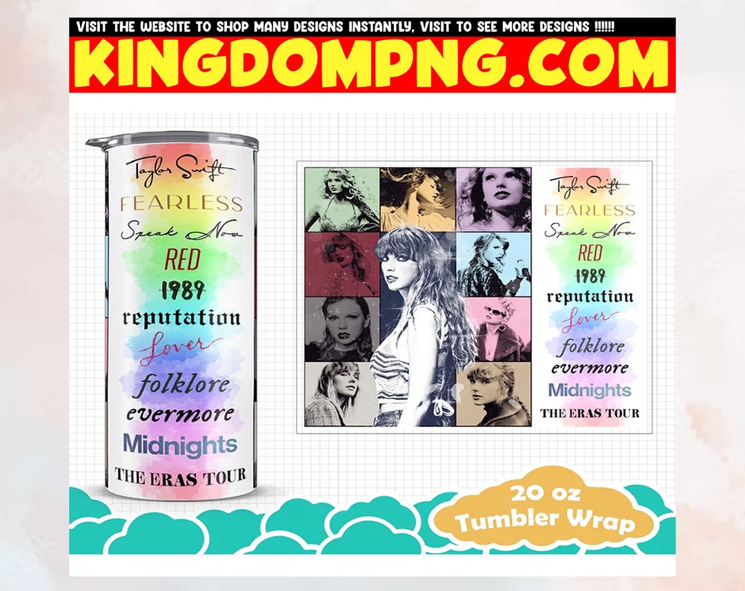 Albums of Taylor Taylor Swift the Eras Tour 20oz Straight Tumbler Wrap ...