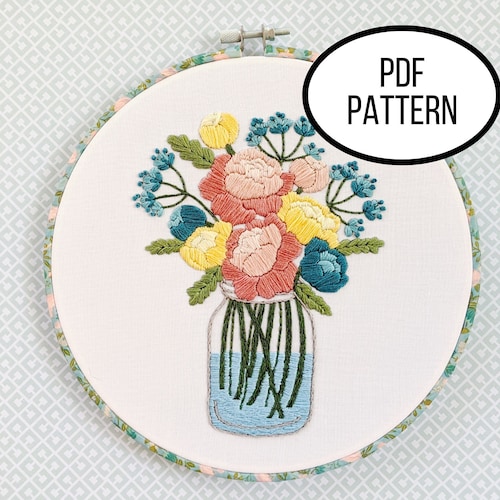 Hand Embroidery Pattern Pansy Miniature Digital Download | Etsy