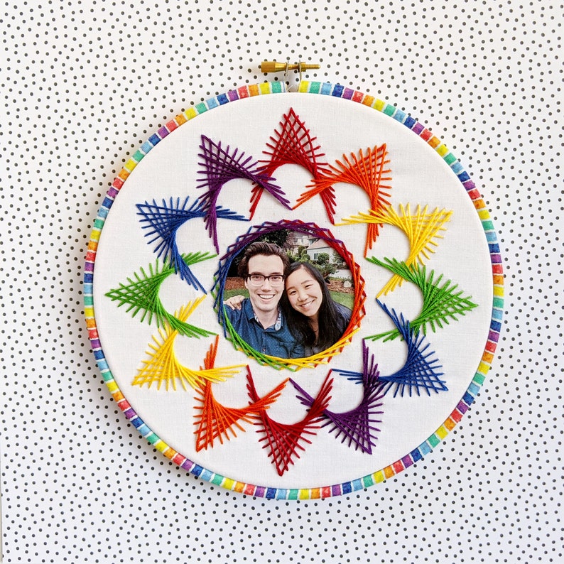 Hand Embroidery PDF Pattern. String Art Star Frame Digital Download ...