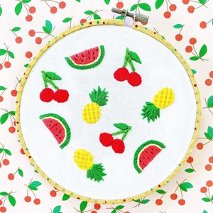 Hand Embroidery PDF Pattern, Fun Food Design Digital Download, Easy ...