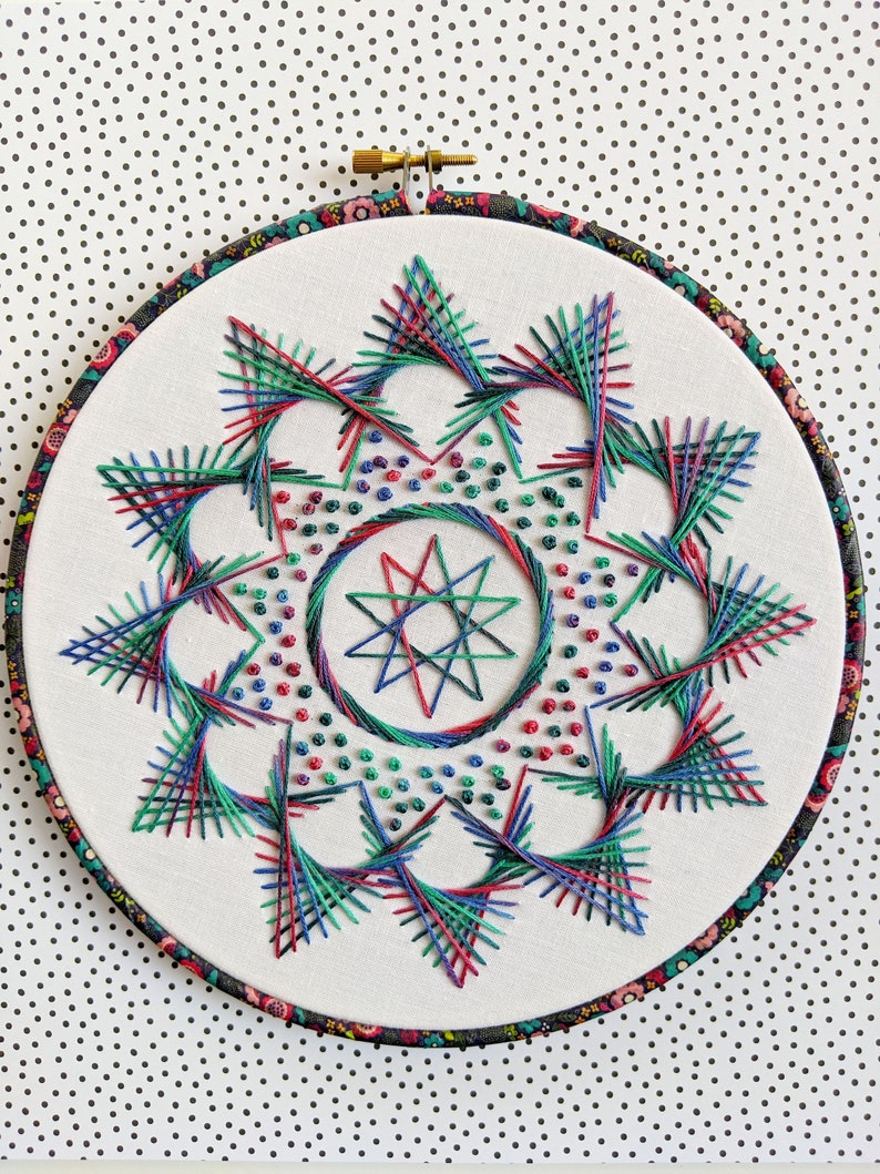 Hand Embroidery PDF Pattern. String Art Star Frame Digital | Etsy
