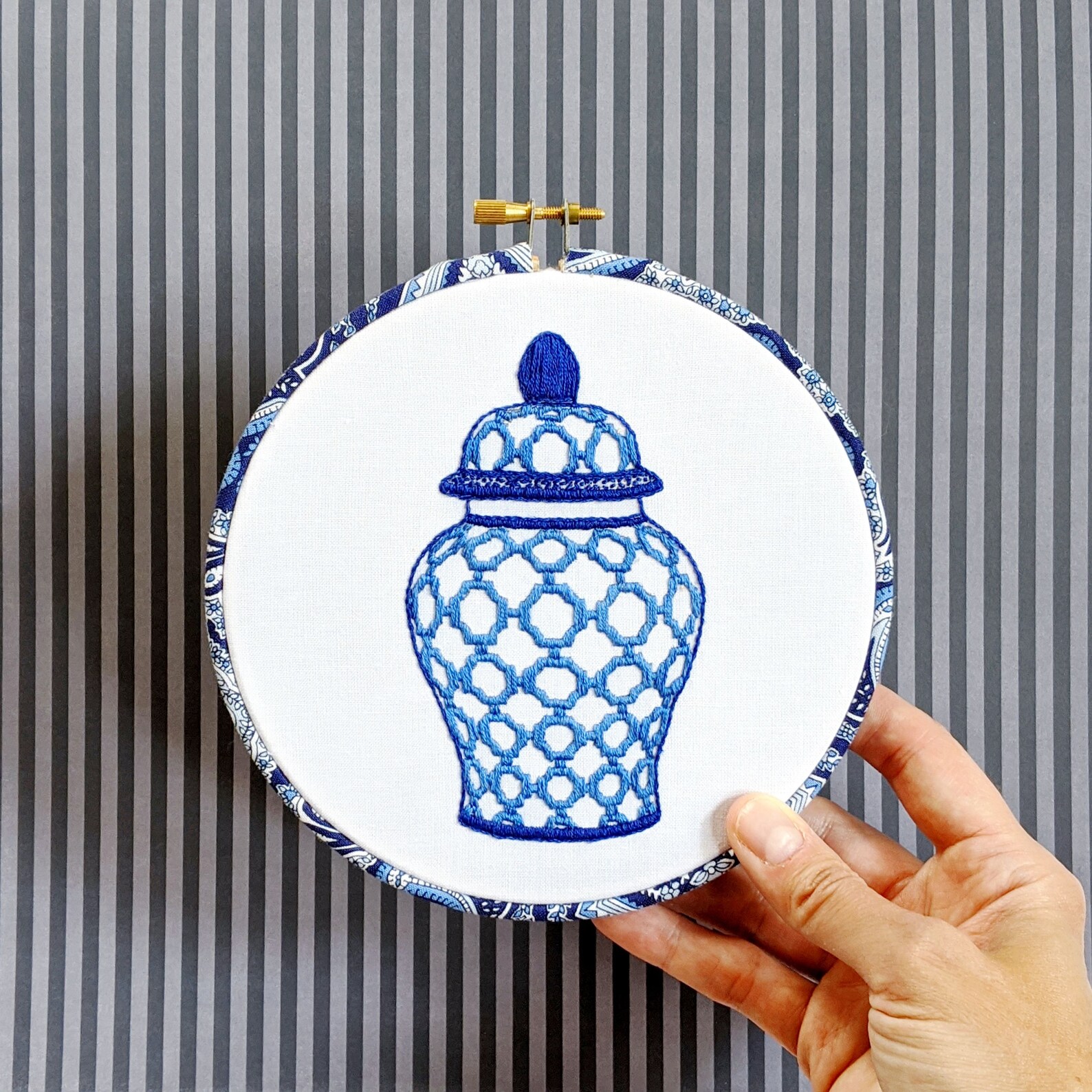 Hand Embroidery PDF Pattern. Ginger Jar Design Digital Download. Simple ...