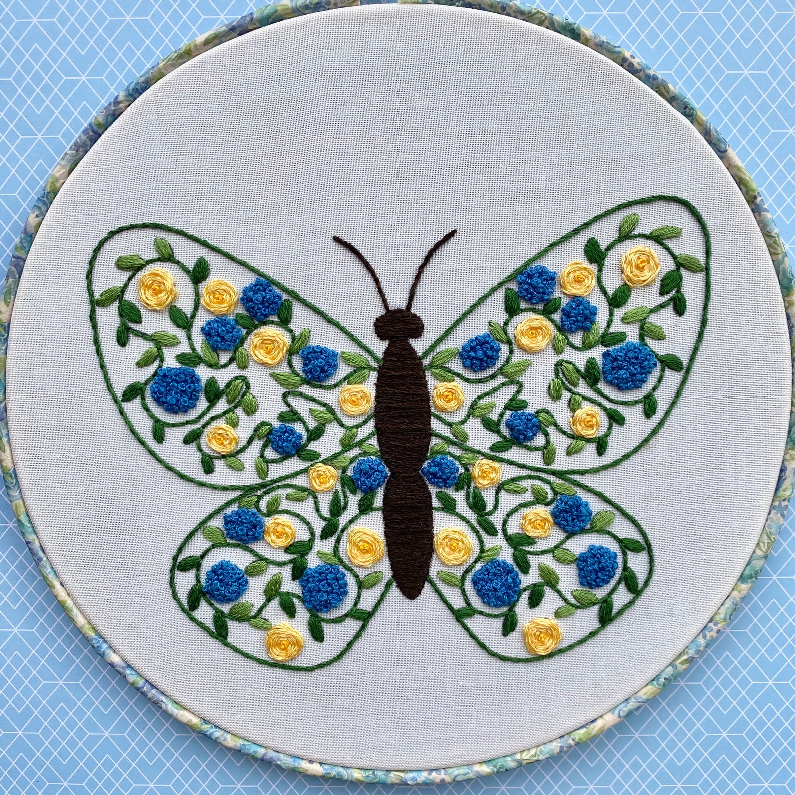 Hand Embroidery PDF Pattern. Butterfly Blooms Digital - Etsy