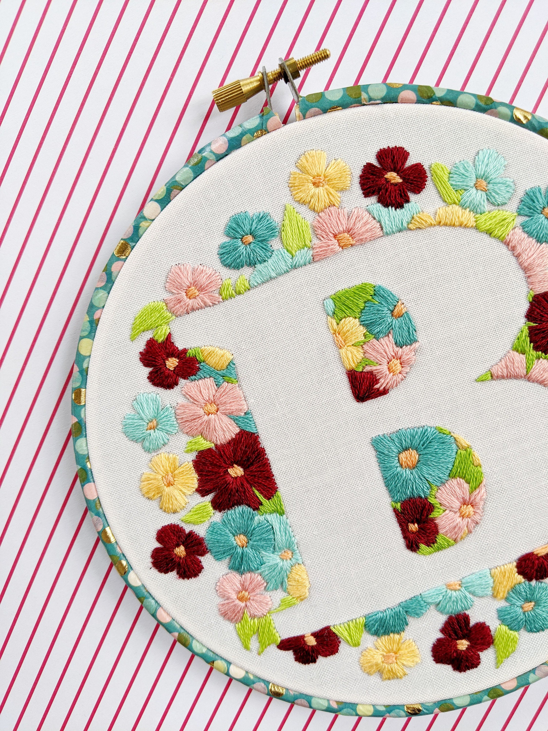 Hand Embroidery PDF Pattern. Pocket Full of Posies Monogram Design ...