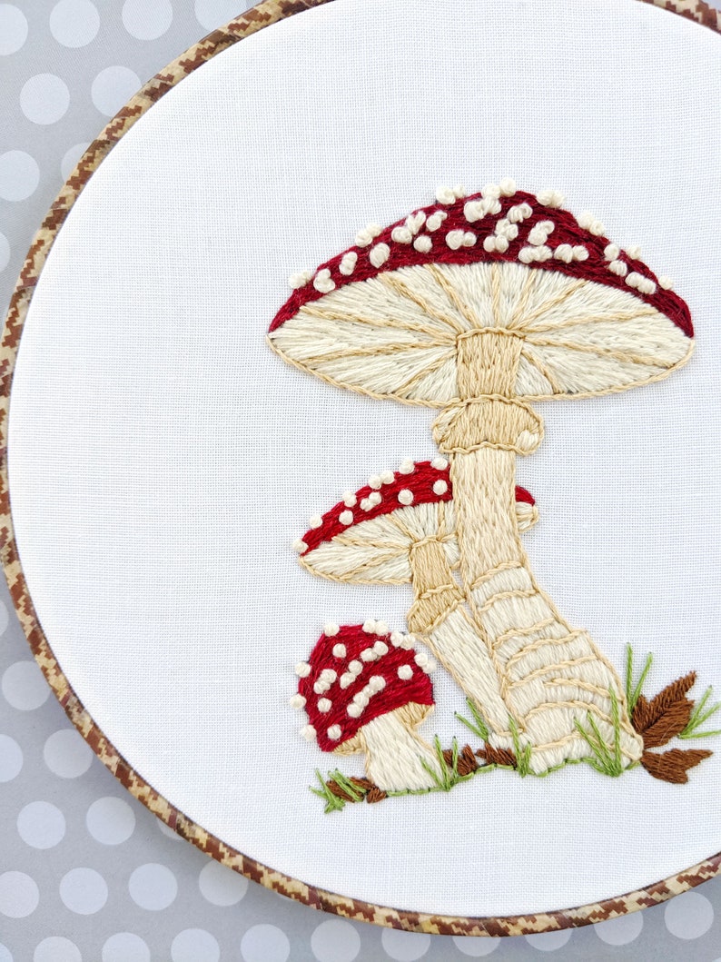 Hand Embroidery PDF Pattern. Mushroom Patch Design Digital Download ...