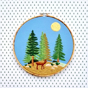 Hand Embroidery PDF Pattern. Pine Tree Forest Digital Download ...