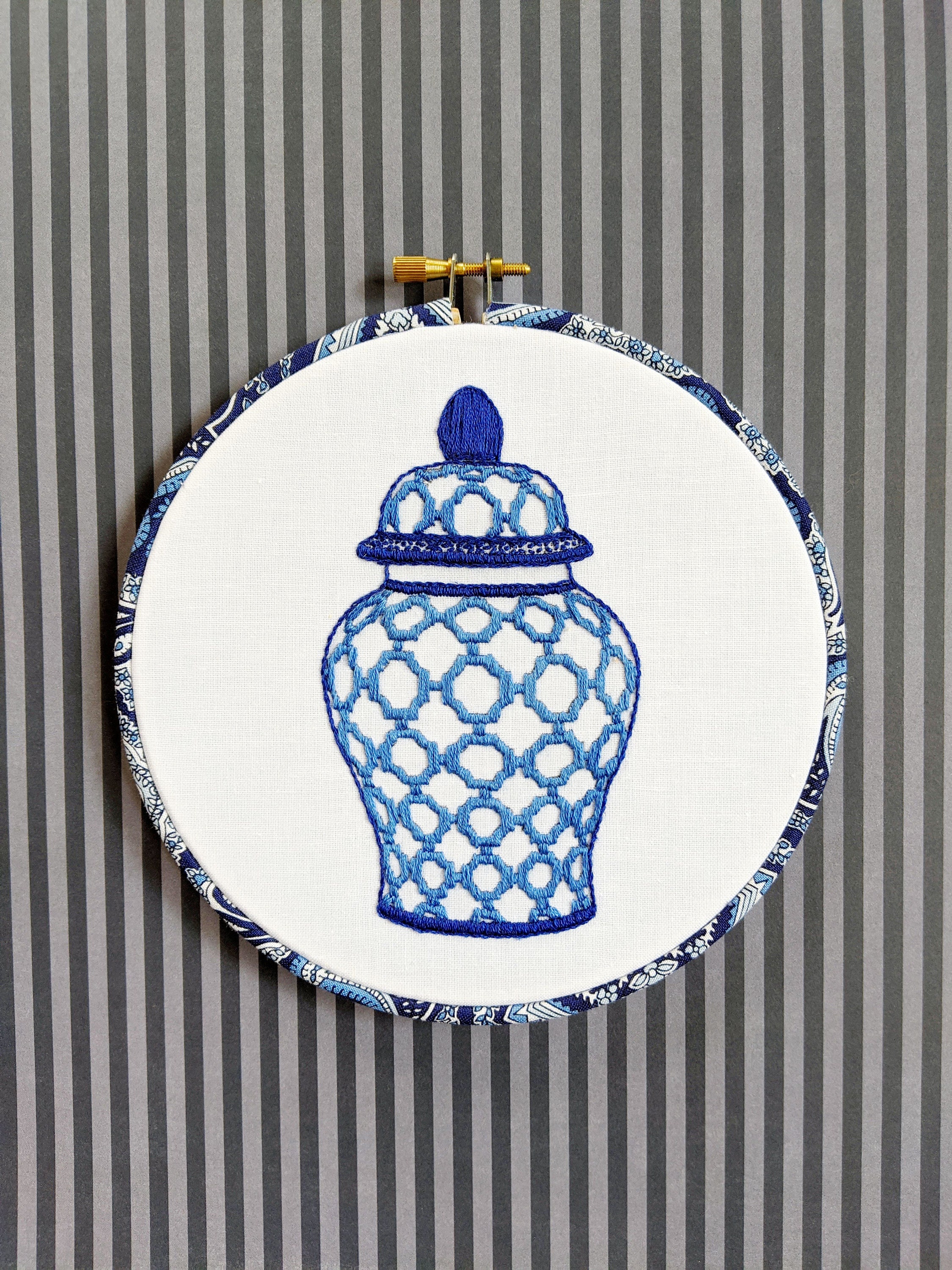 Hand Embroidery PDF Pattern. Ginger Jar Design Digital Download. Simple ...