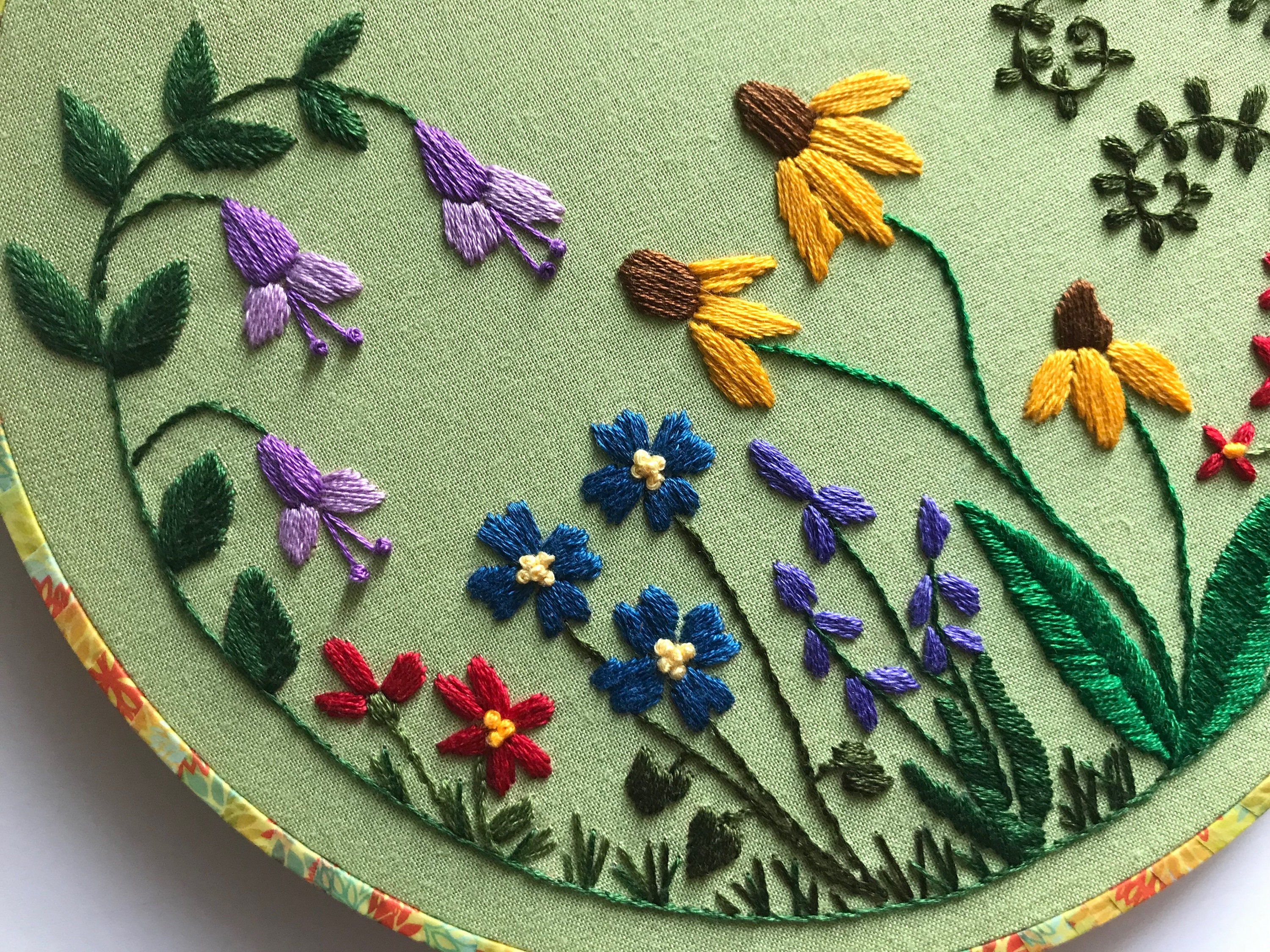 Hand Embroidery PDF Pattern. Floral Field Digital Download. | Etsy