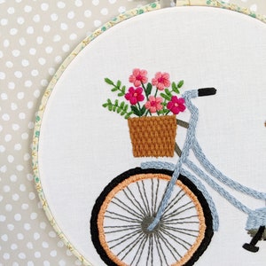 Hand Embroidery PDF Pattern. Bikes and Blooms Design Digital Download ...