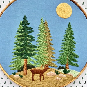 Hand Embroidery PDF Pattern. Pine Tree Forest Digital Download ...