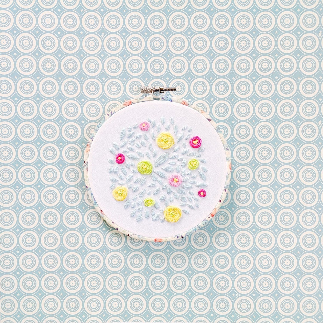 Hand Embroidery PDF Pattern. Ring Around the Roses Design Digital ...